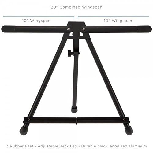 SoHo Urban Artist Black Aluminum Tabletop Easel Stand, Portable Easel for Display, Painting Canvas and More, Set of 1