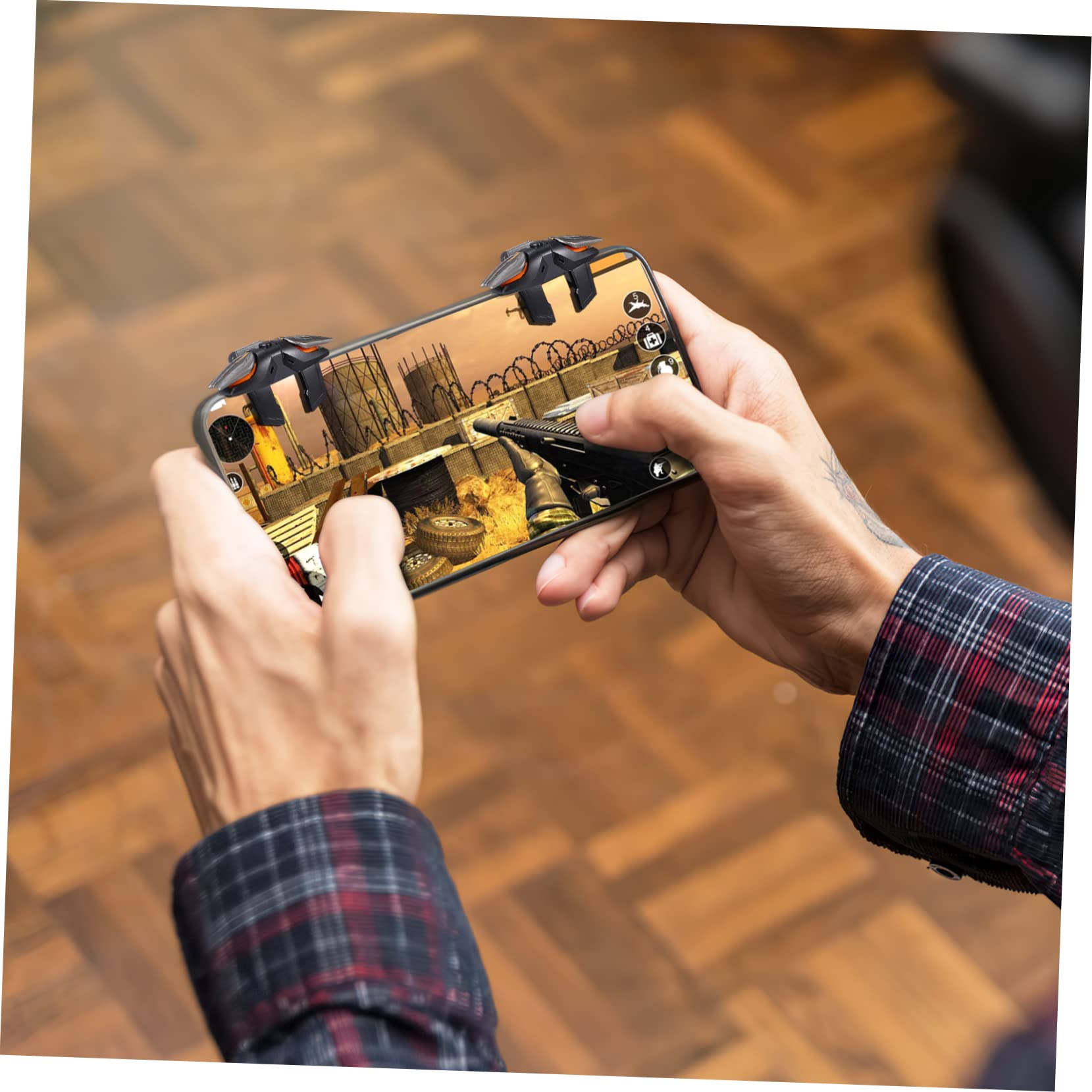 UKCOCO Telefonos 1 Set Controls Teléfonos Telefono Game Supplies Mobile Phone Gaming Controllers The Call Game Six-finger Chicken Eating Artifact: Abs Cell Phone Cable Triggers