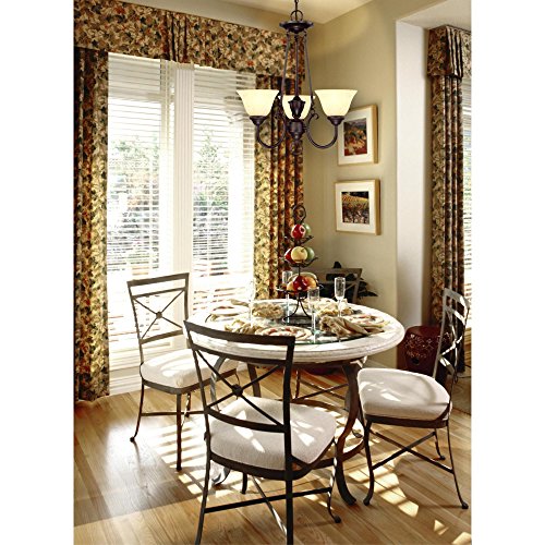 Westinghouse 6222400 Elena Three-Light Interior Chandelier, 19.13" x 19.13" x 21.25", Dark Bronze Finish