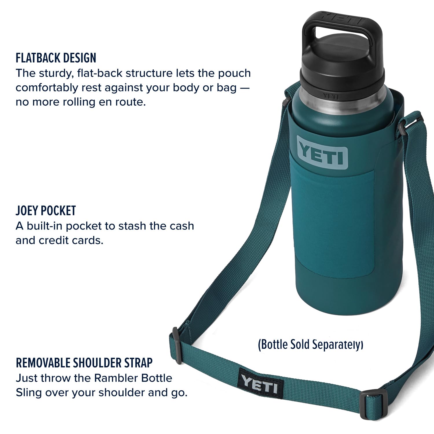 YETI Small Bottle Sling for Rambler 18 oz. Bottle, Camp Green