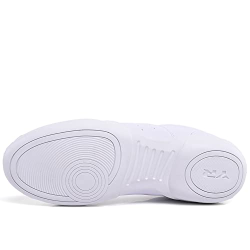 YSMIIH Women White Cheer Shoes Cheerleading Walking Girls Tennis Soft Dance Sneakers(White,8