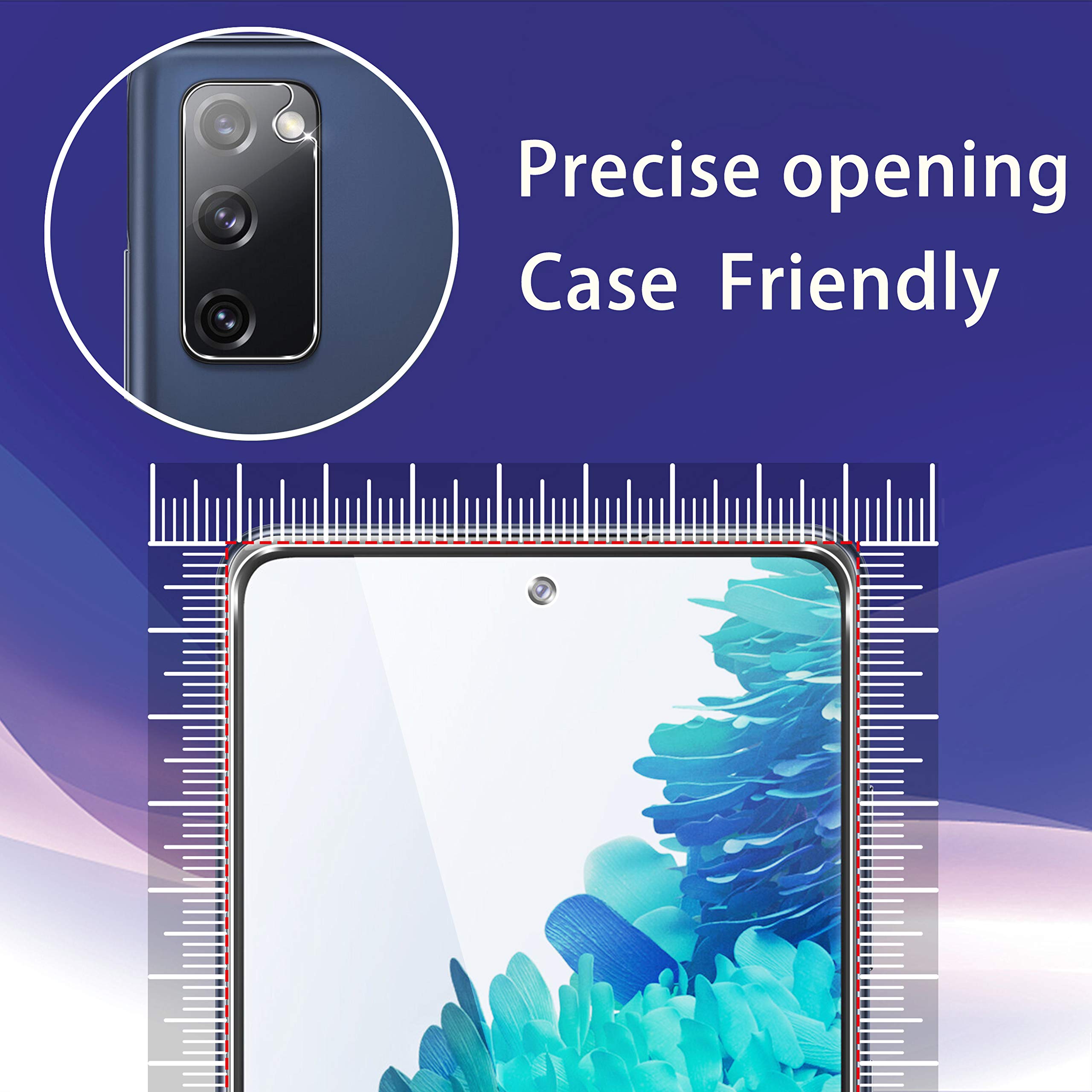 UniqueMe [2+2 Pack] Compatible for Samsung Galaxy S20 FE 5G/ Fan Edition 5G Camera Lens Protector and Screen Protector, Tempered Glass HD Clear [Anti-Scratch] [Bubble Free]