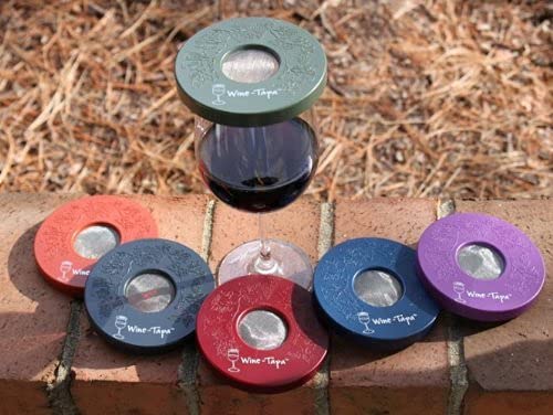 Wine Tapa Drinking Glass Covers- Keep Bugs Away from Wine Glasses Outdoors - Use as Cover for Coffee Mugs, Soda Cans, and Drinking Glasses, Set of 4 No Spill Drink Covers (Kissable)