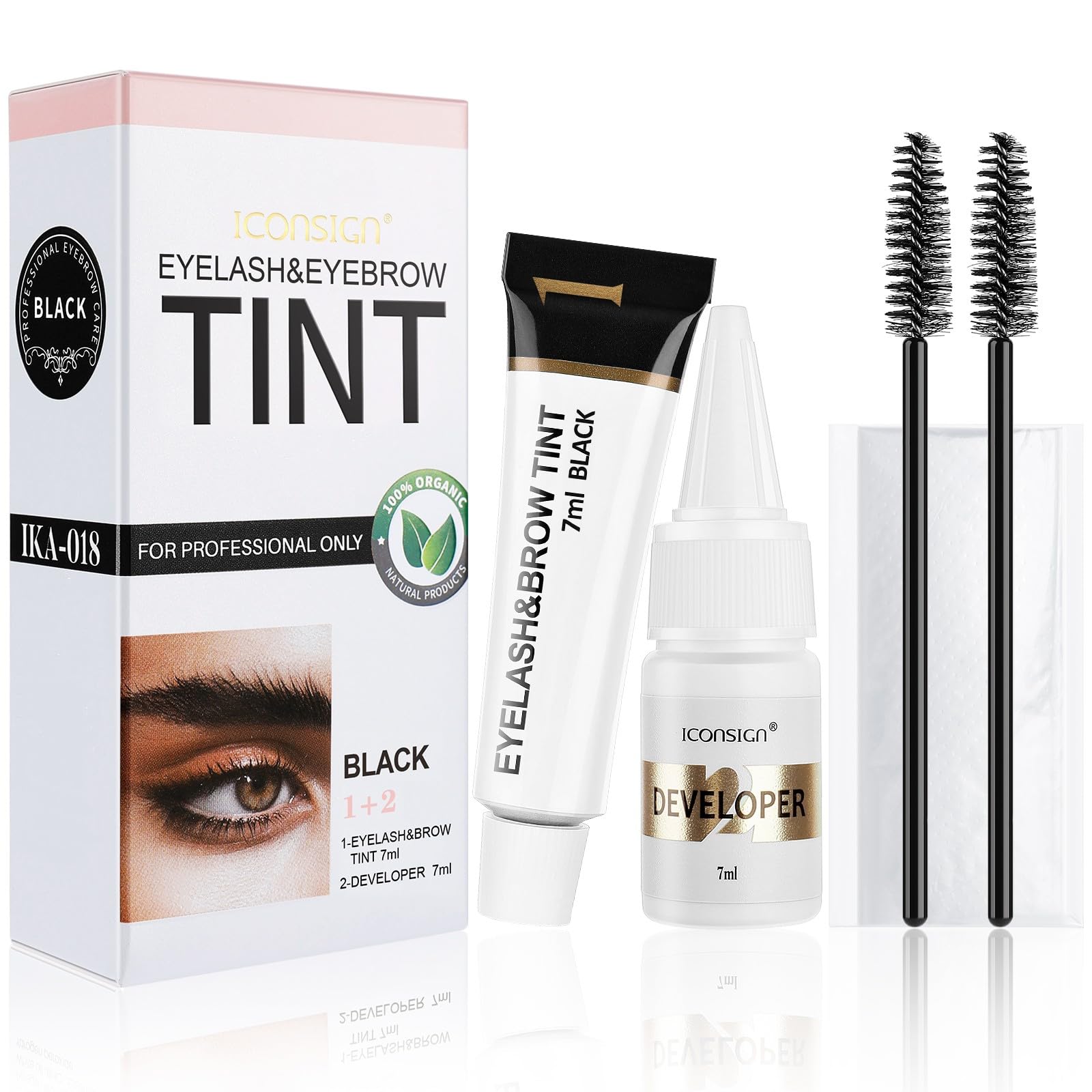 YUOLITA 4 in 1 Lash Lift and Coloring Kit, Lash Lift and Lamination Kit Eyelash & Eyebrow Perm Kit Professional Brow Lamination and Coloring Kit -Brown