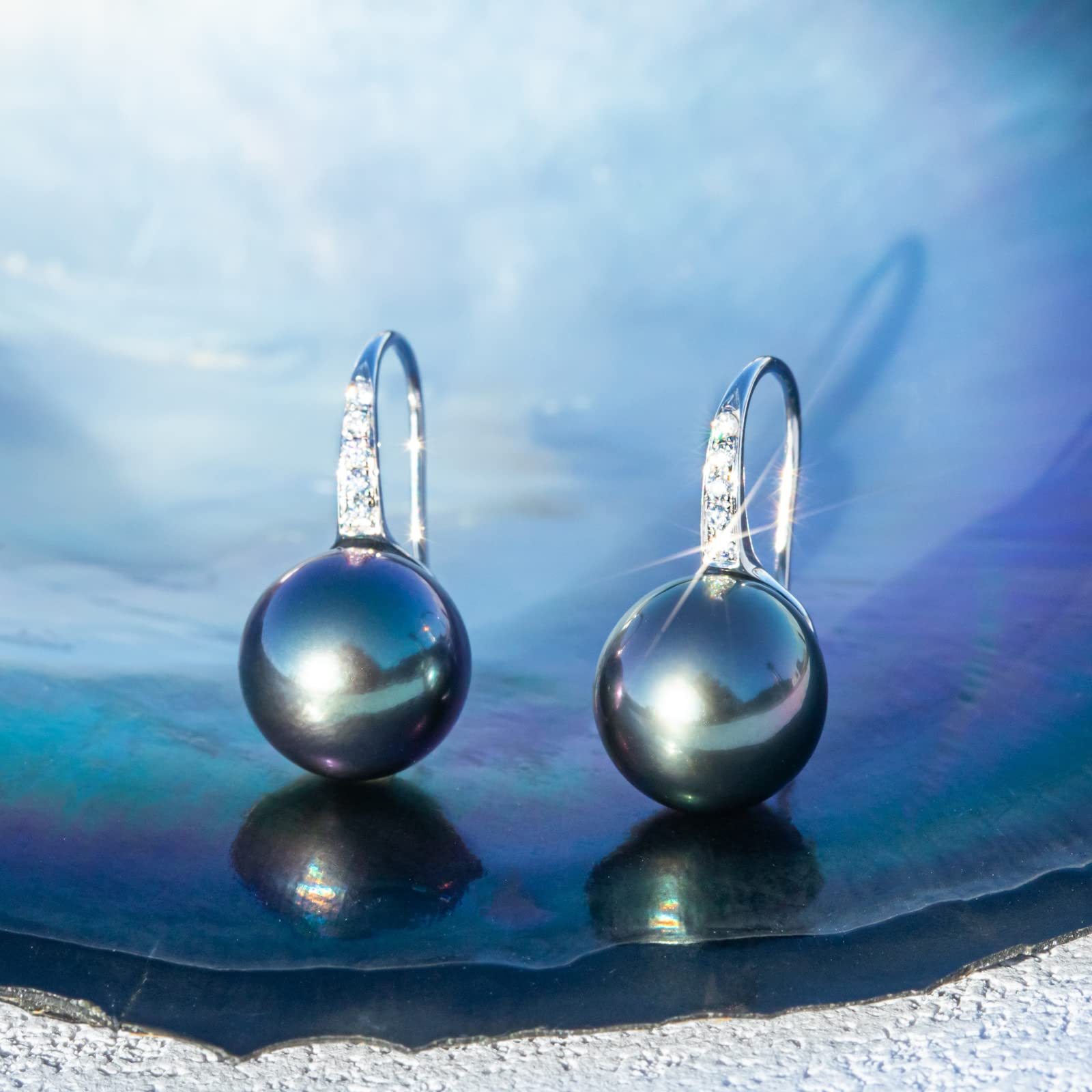 Tahitian Black Pearl Earrings