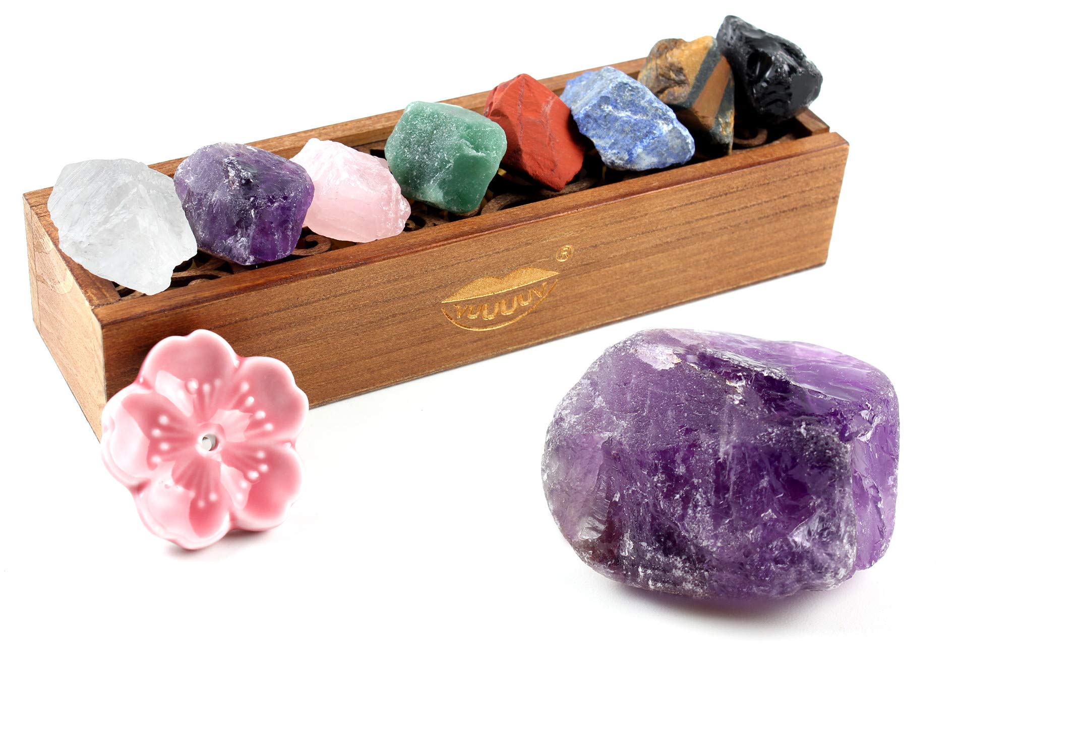 vuUUuv Chakra Stones Set -Natural Rough Raw Stone Reiki Healing Crystals for Healing, Meditation, Chakra Balance or Ritual( Rough*8 pcs)