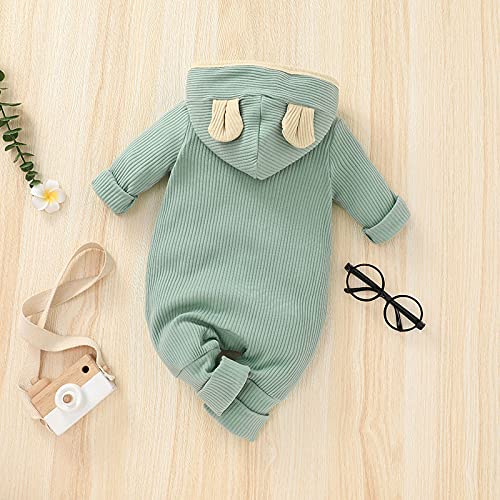 Thorn Tree Newborn Baby Girl Boy Long Sleeve Clothes Set Winter Fall Suit (Green, 3-6 Months)