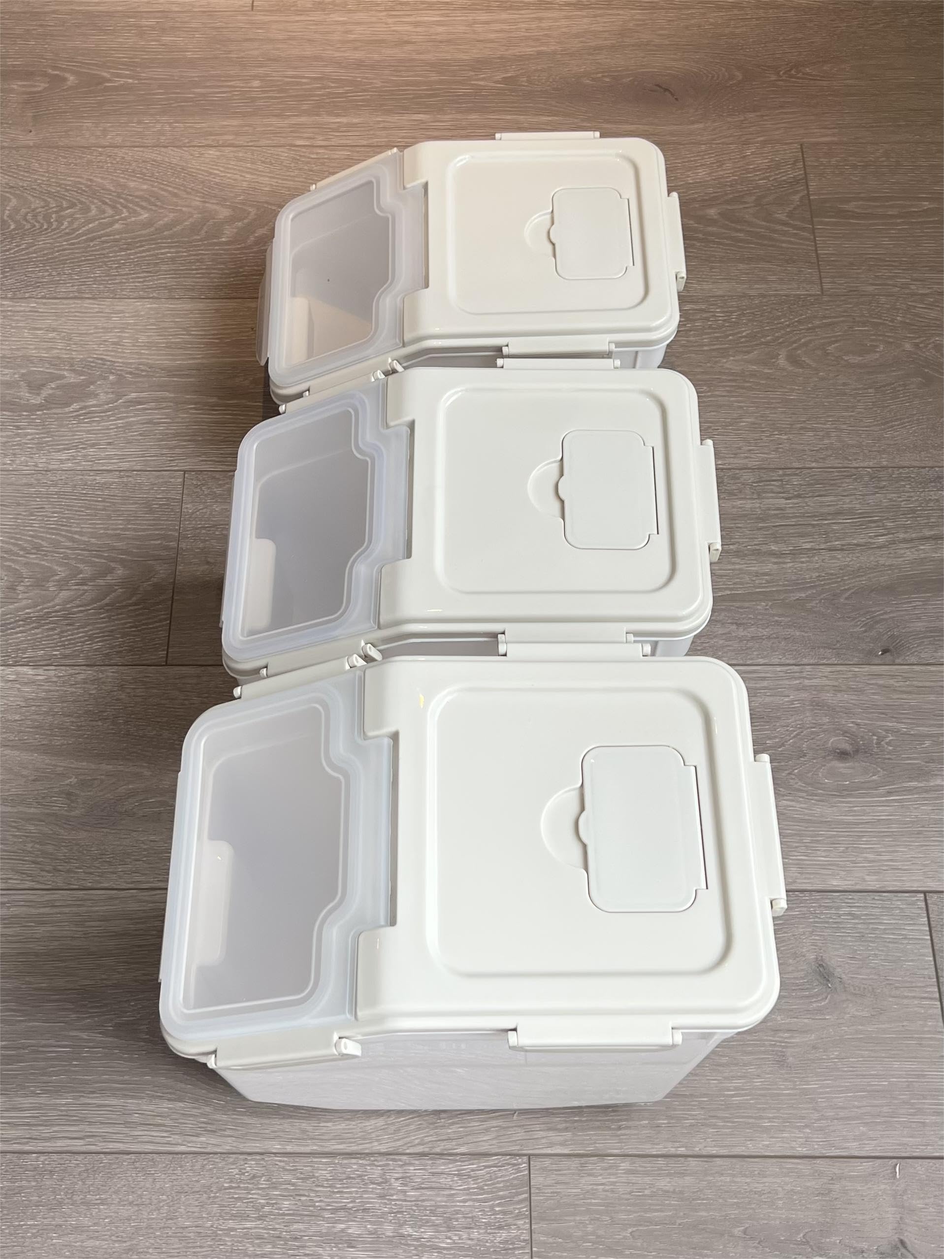 VVX 2-Pack Rice Storage Container 30 lbs Bulk Food Container Bin 15 litres with Measuring Cup - for Rice Flour Cereal Pet Food Dispenser