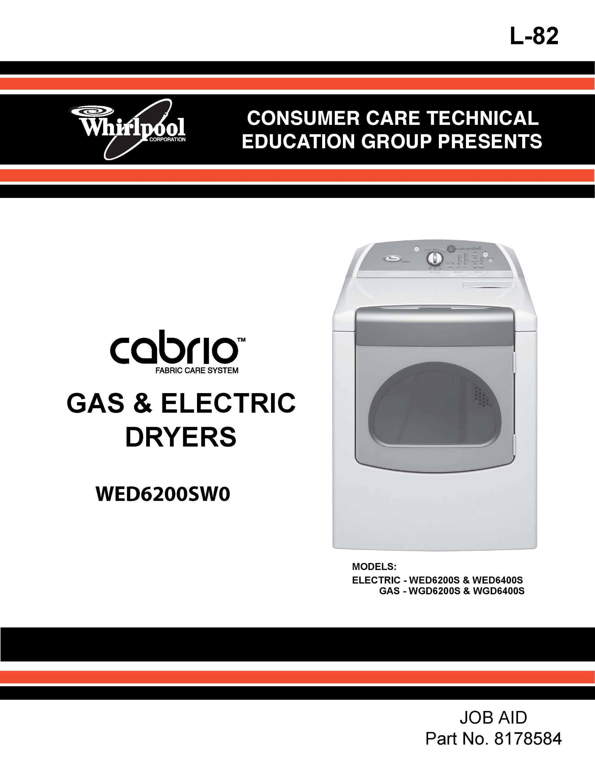 WHIRLPOOL WED6200SW0 - WED6200S SERVICE MANUAL