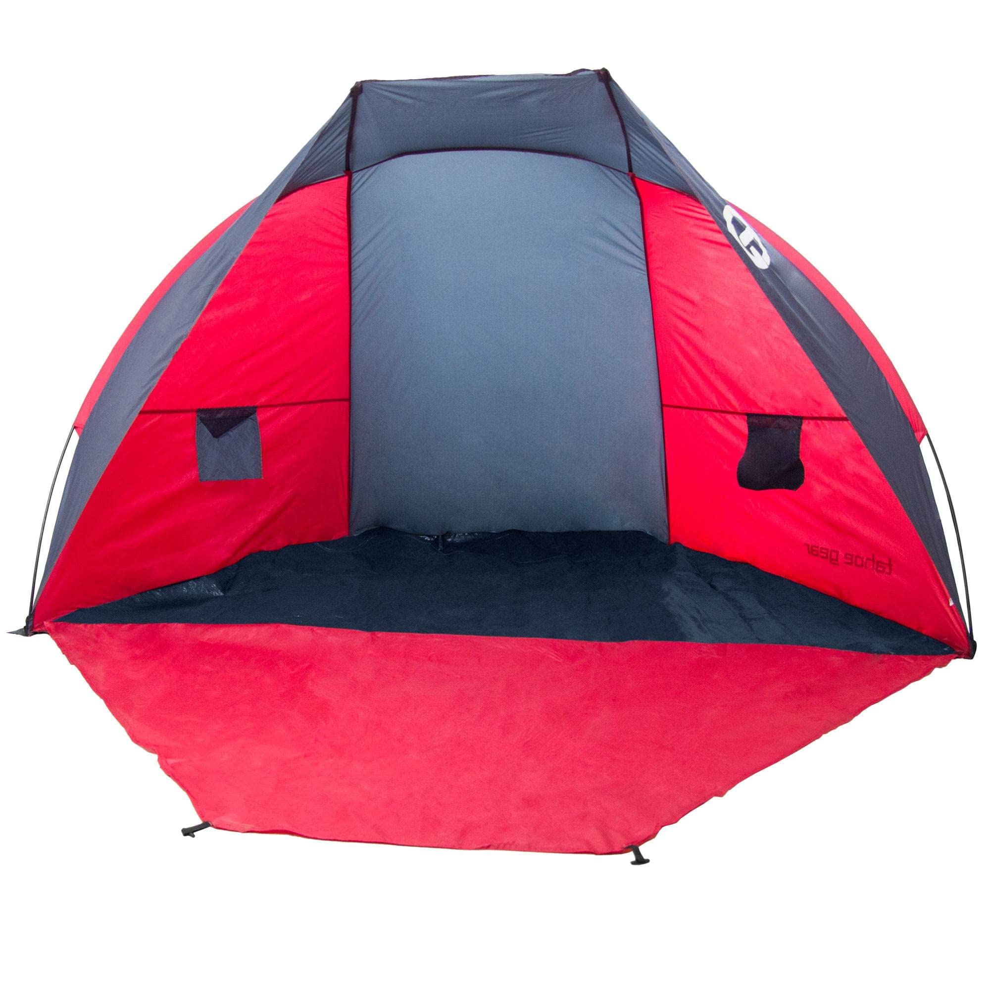 Tahoe Gear Cruz Bay Polyester Summer Sun Shelter and Beach Shade Tent Canopy, withstands Light Rain and Winds up to 25 Miles per Hour, Coral Red