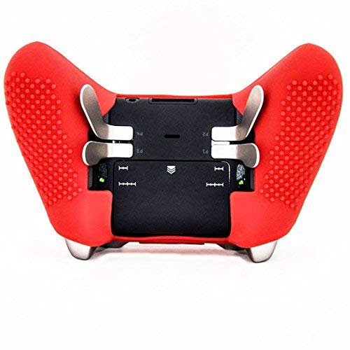 Taifond Anti-Slip Silicone Controller Cover Protective Skins for Microsoft Xbox One Elite Controller with Two Thumb Grip Caps (Red)