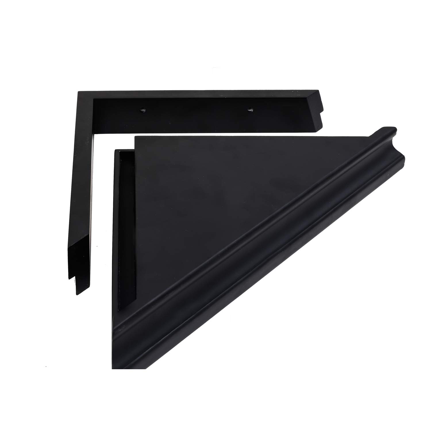 UMICAL Floating Shelves Black Corner Floating Shelf Wall Mounted Floating Corner Shelf Wood Organizer Displays for Home Decor, Set of 2