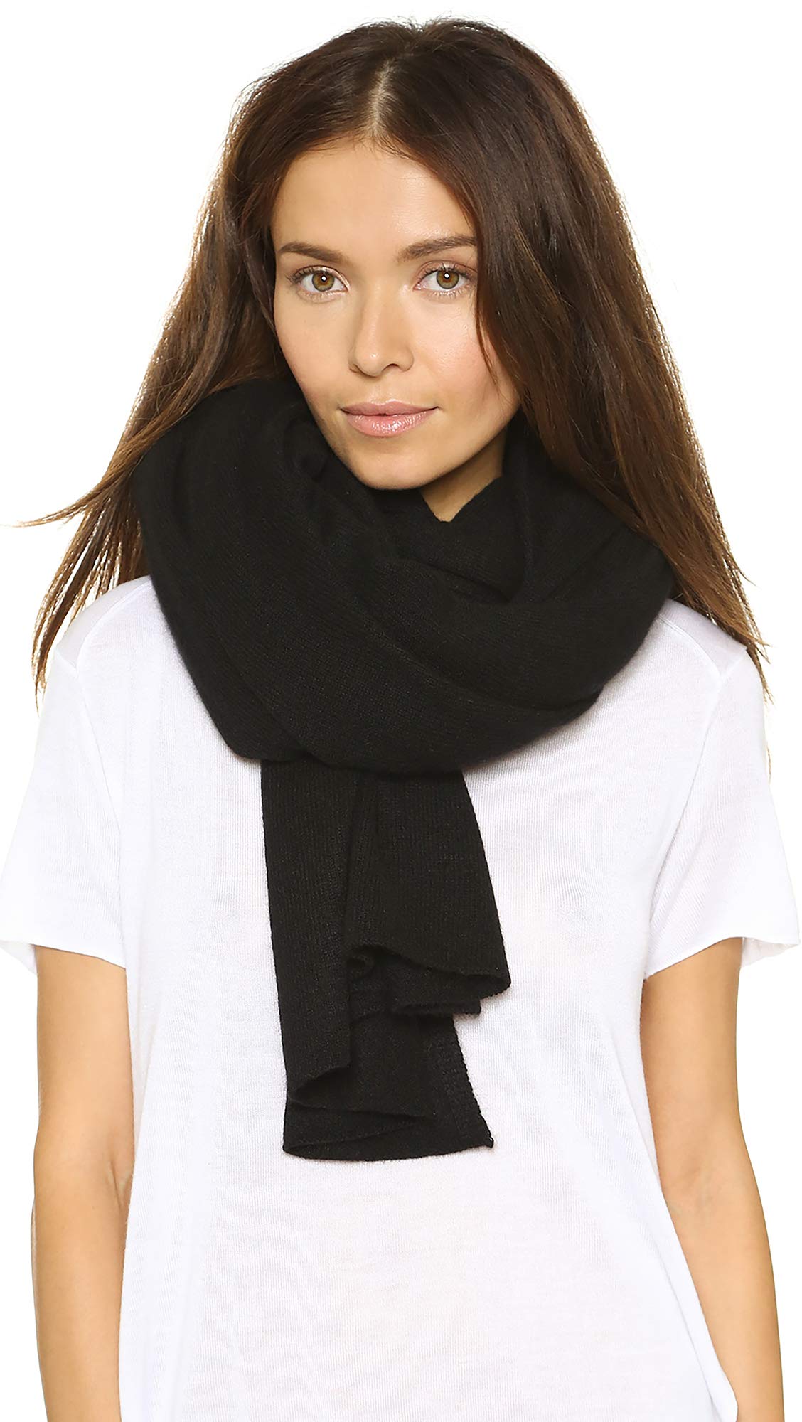 White + Warren Women's Cashmere Travel Wrap, Charcoal Heather, One Size