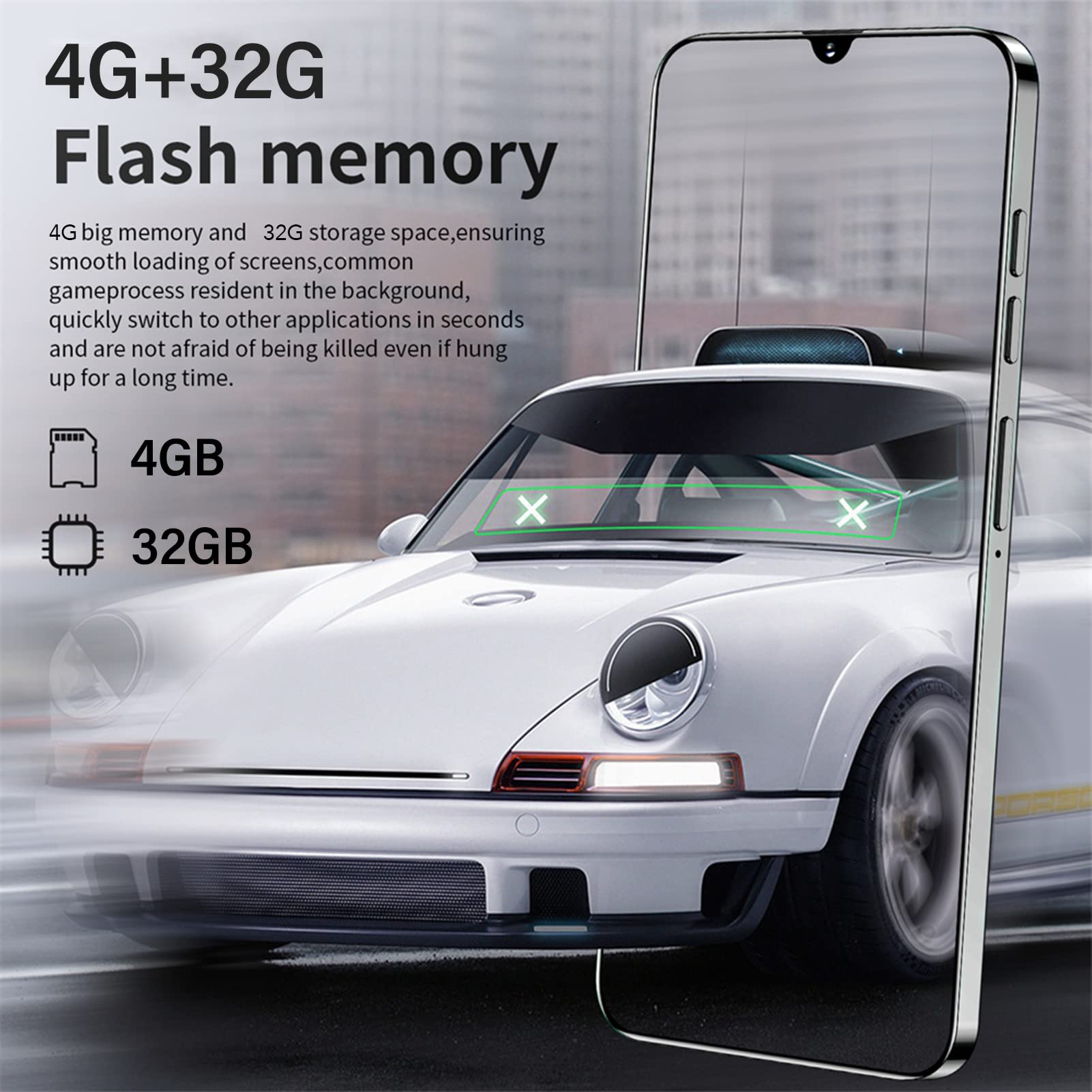 VINGVO 6.3 Inch Mobile Phone, 16MP 8MP Camera S23 Ultra 6.3 Inch Smartphone GPS Navigation Black for Daily Life (US Plug)