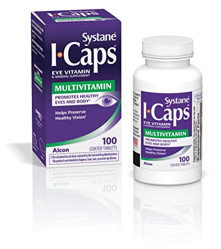Systane ICaps Eye Vitamin & Mineral Supplement, Multivitamin Formula, 100 Coated Tablets (Packaging may vary)