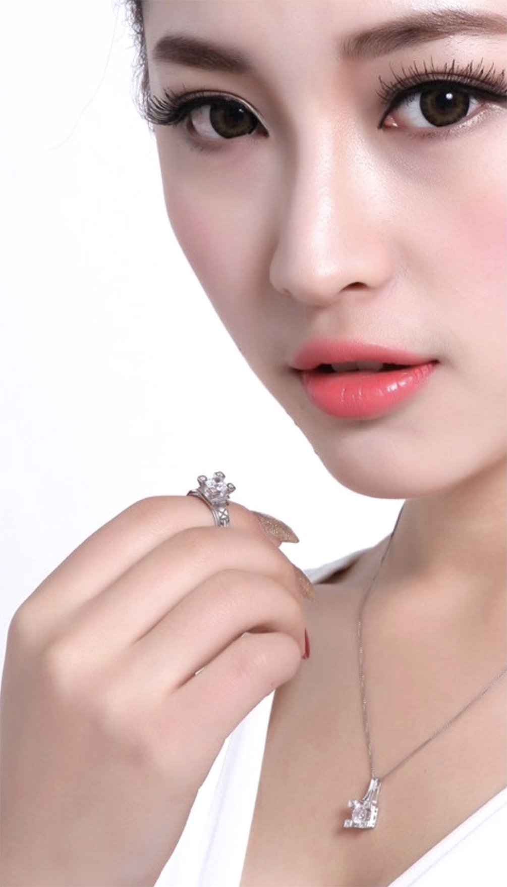 White Gold Plated Solitaire Style Eiffel Tower Ring with AAA Round Cubic Zircon Crystal Wedding Engagement Ring Fashion Jewelry for Women (7)