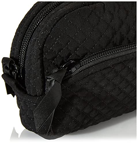 Vera Bradley Women's Microfiber Mini Cosmetic Makeup Organizer Bag, Black, One Size