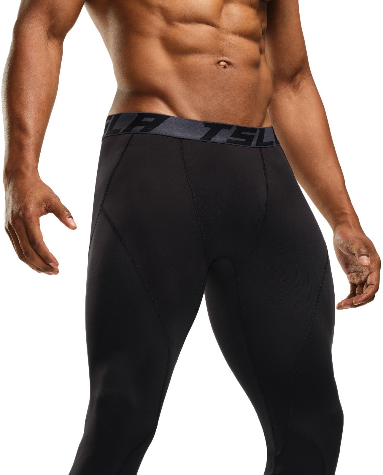 TSLA Men's Thermal Compression Pants, Athletic Sports Leggings & Running Tights, Wintergear Base Layer Bottoms, 2pack Tights Black/Black, 3X-Large
