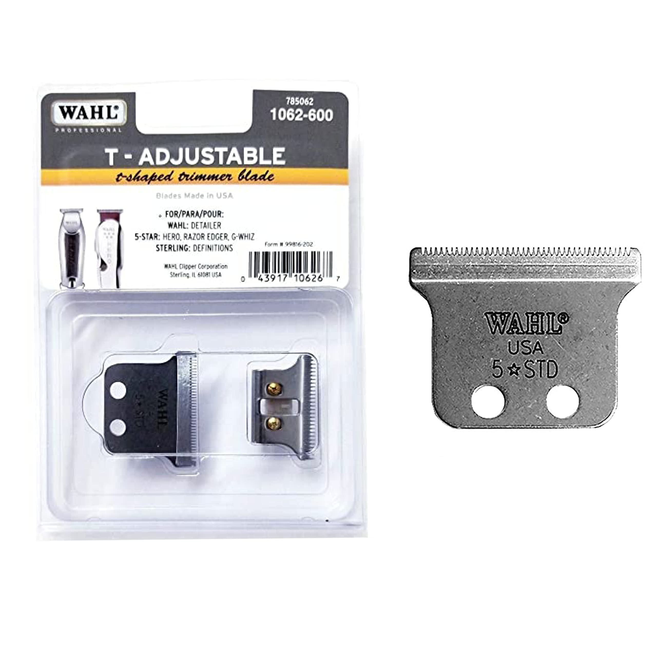 Wahl Professional T Shaped Trimmer Blade - for Sterling Stylist and Sterling 5 Trimmers for Professional Barbers and Stylists - Model 1062