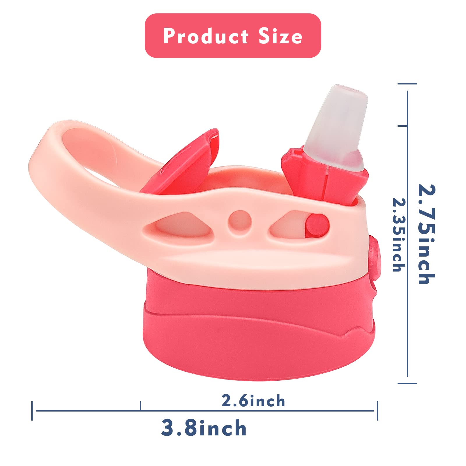 XccMe 12oz Kid Sippy Cup Replacement Lids,1 Pack Leak Proof Splash Resistant Silicone Suction Nozzle Lid,BPA Free.Inner Diameter:2.6IN(Pink)