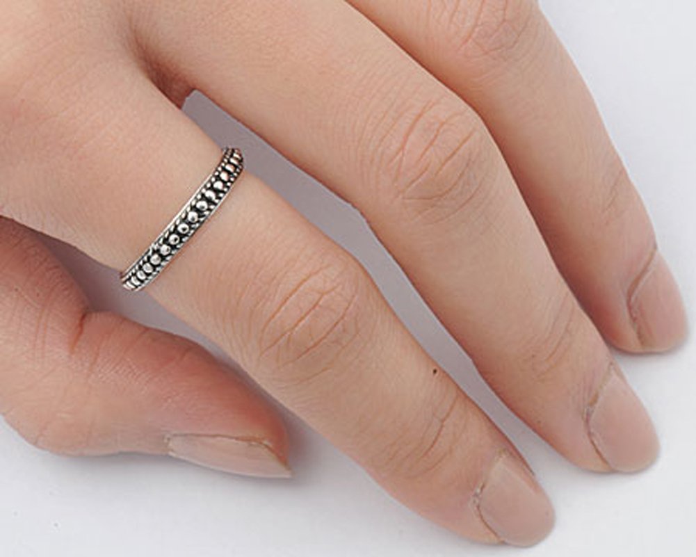 Women's Eternity Bali Band Wholesale Ring New .925 Sterling Silver Size 7