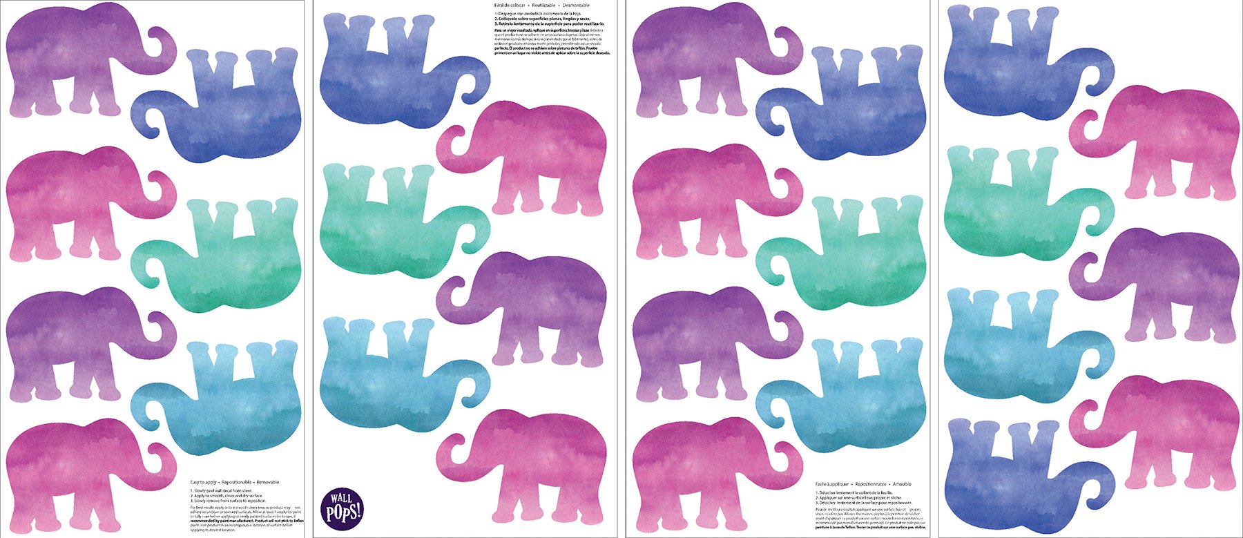 WallPops DWPK2429 Elephant Party Applique Kit, Multicolor