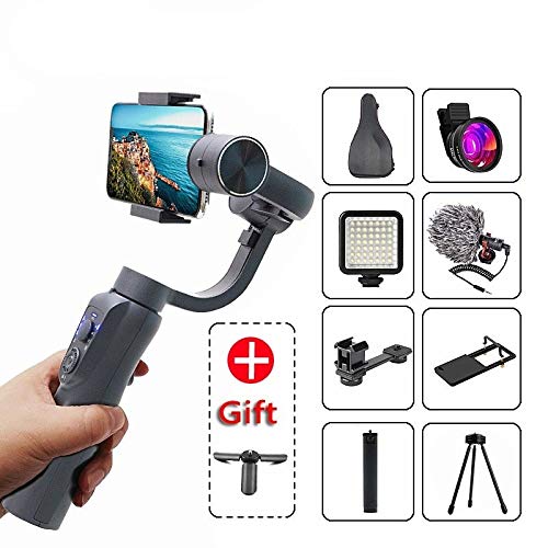 Upgraded Version of 3-axis Handheld Gimbal stabilizer with Focus and Zoom Function, Suitable for Smartphone Action Cameras (Color : Option 9)