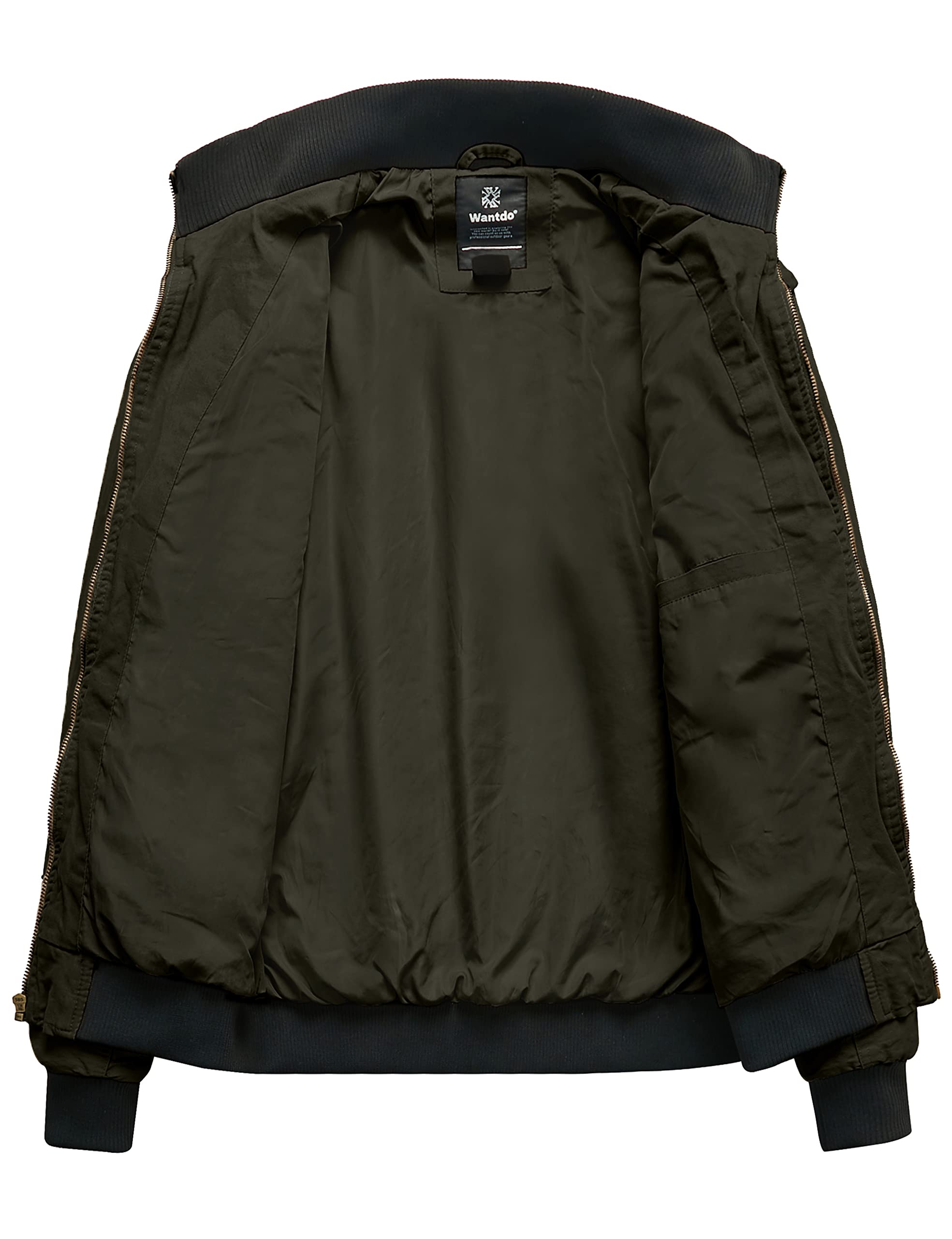 wantdo Men's Big and Tall Casual Cotton Jacket Durable Work Jacket Army Green Large
