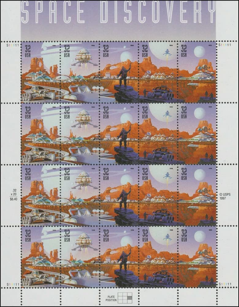 USPS Space Discovery - Sheet of Twenty 32 Cent Stamps Scott 3238-42