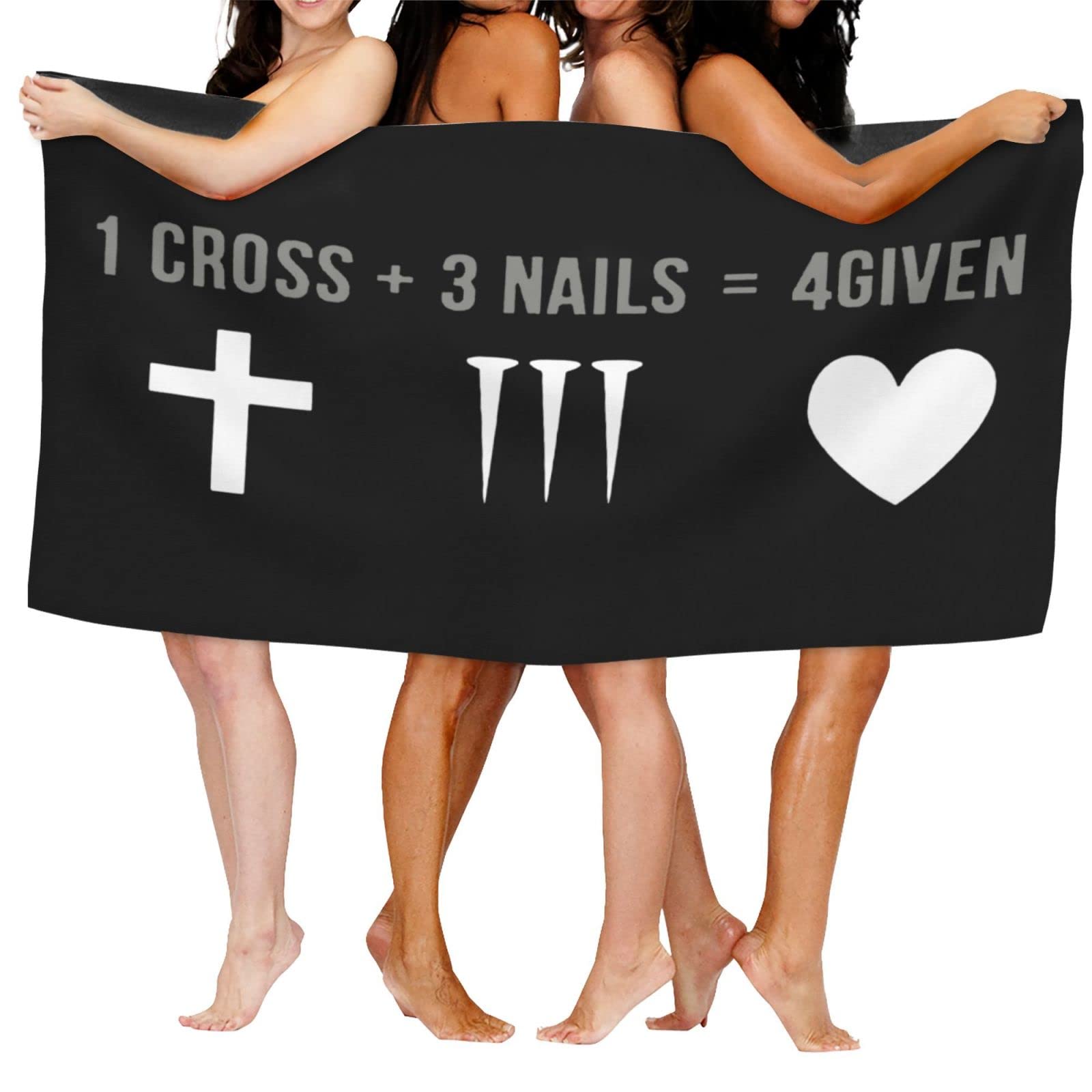 Zahika 1 Cross 3 Nails 4 Given Christian Cross Beach Towel Absorbent Bathroom Towels Beach Towels Oversized Super 32x52 Inch