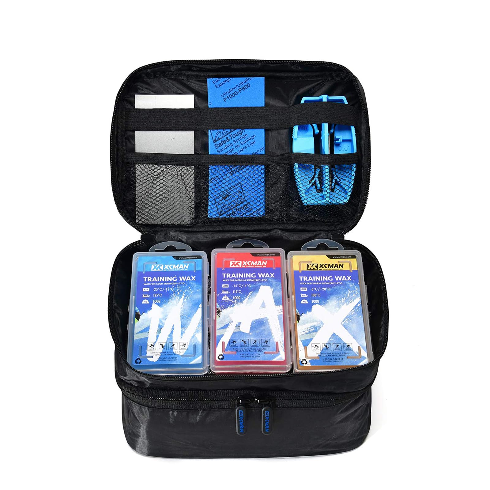XCMAN Complete Ski Snowboard Tuning and Waxing Kit with Waxing Iron,Ski Training Wax,Edge Tuner,Ptex,Ski Waxing Brush,Waxing Scraper