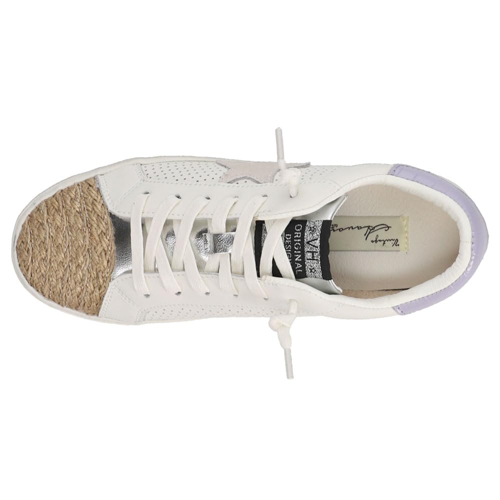 VINTAGE HAVANA Womens Eva White/Silver Glitter 8.5 M