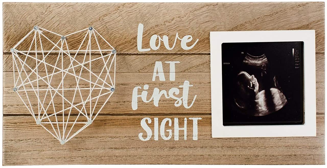 Ultrasound Picture Frame | Cherish the Miracle | Sonogram Keepsake Frame | Adorn Your Nursery Décor | Celebrate Love at First Sight (Brown)