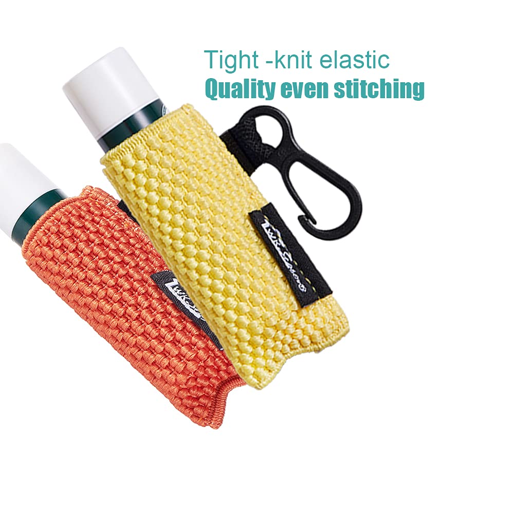WKieason Lip Balm Sleeves Holder Keychain 5pcs Clip on Chapstick Keychain Holder Pouch Tight-Knit Elastic Lipstick Key Chain Holder