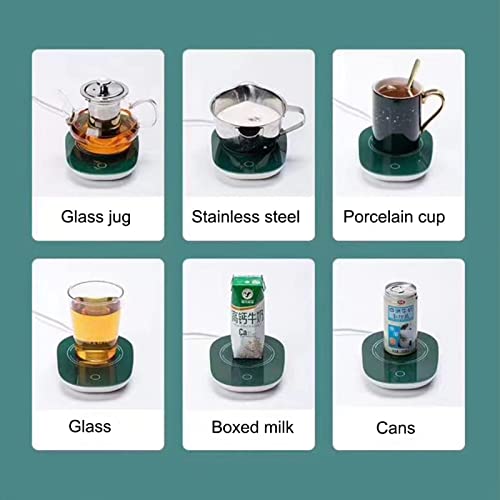 ZEARLY Automatic Coffee Warmer - USB Milk Heating Pad, Constant Temperature Tea Warmer, Touch Coffee Heating Pad for Kitchen Living Room, Green (16CM, Small)
