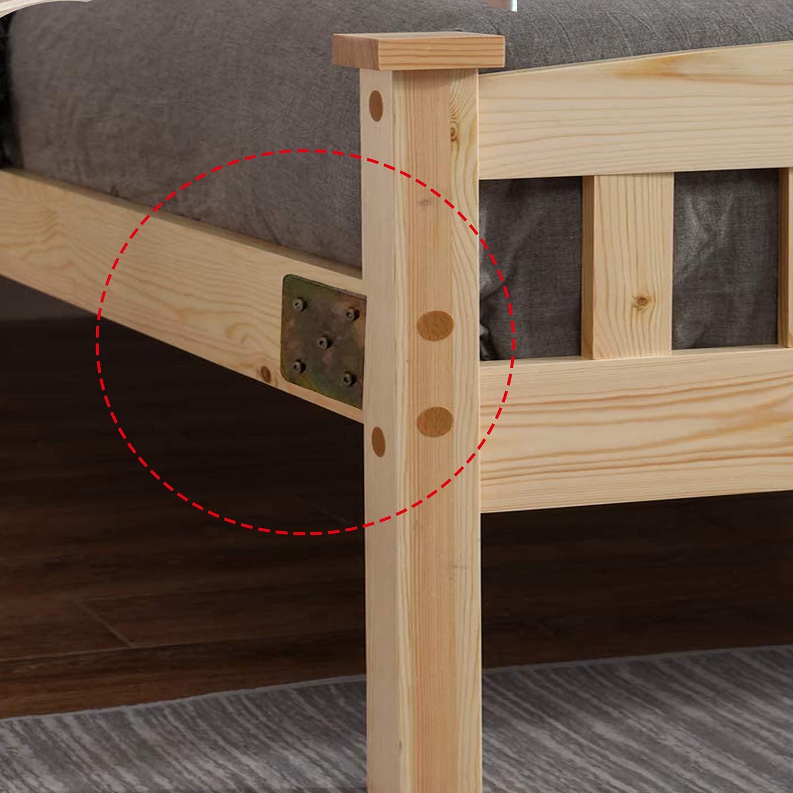 woiron 4PCS Heavy Duty Wood Bed Rail Hook Plates for Headboard and Footboard, Bed Rail Fitting Bracket with Mounting Screws, Universal Hardware Claw Hook Plate for Wooden Frame