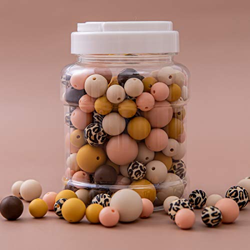 XGATML 200pcs Silicone Beads for DIY Set 3 Size of (12mm 15mm 20mm) Food Grade BPA Free Chewable Beads