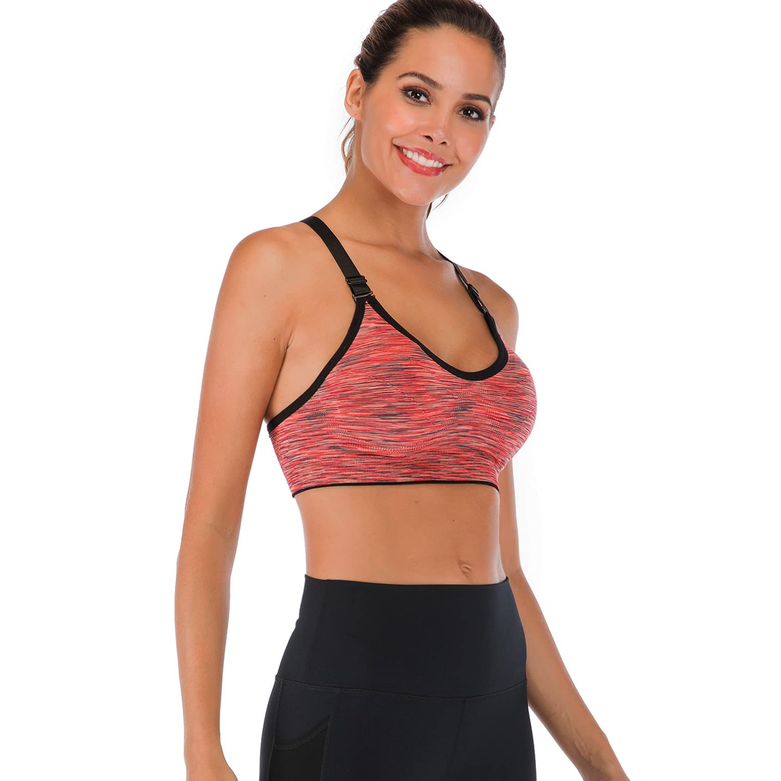 YEYELE Medium Support and Removable Pad Tank Top Racerback Post Surgery Sports Bras for Women