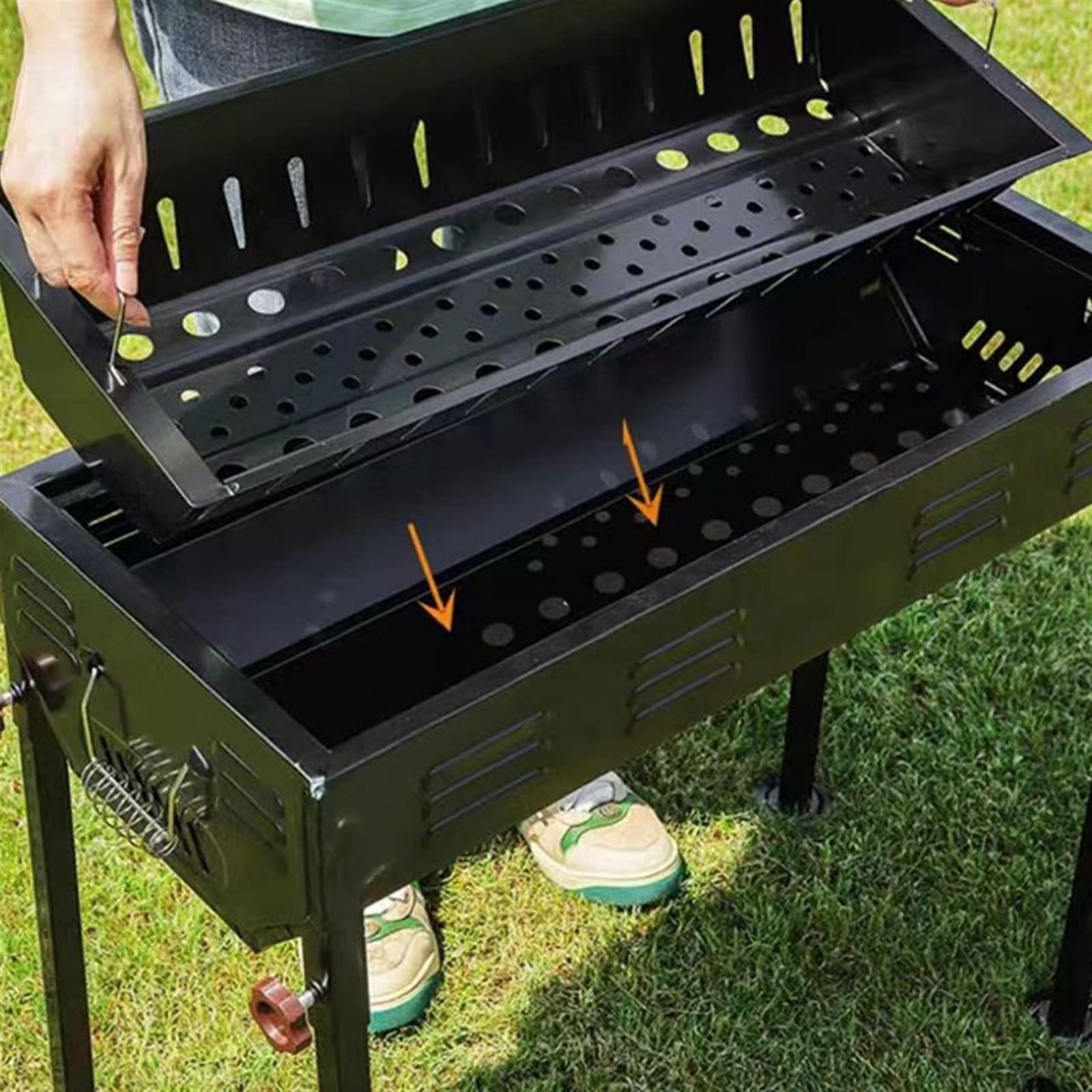 TBMAKE Grills Thickened BBQ Grill Camping Wood Charcoal High Temperature Stainless Steel Barbecue Net Home Family Outdoor Portable BBQ Tools