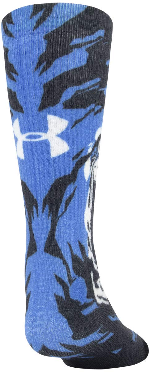 Under Armour Youth Novelty Crew Socks, 2-Pairs , Versa Blue Assorted , Small