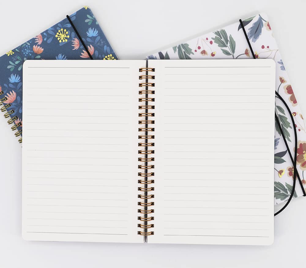 Zegrox Lined Spiral Journal Notebook, 6PCS,160 Pages, Medium 5.75 inches x 8.35 inches - 100 GSM Thick Paper, Hardcover, Double-Wire Spiral Journal & Notebook