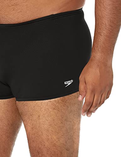 Speedo Men's Swimsuit Square Leg Endurance+ Solid,Speedo Black,30