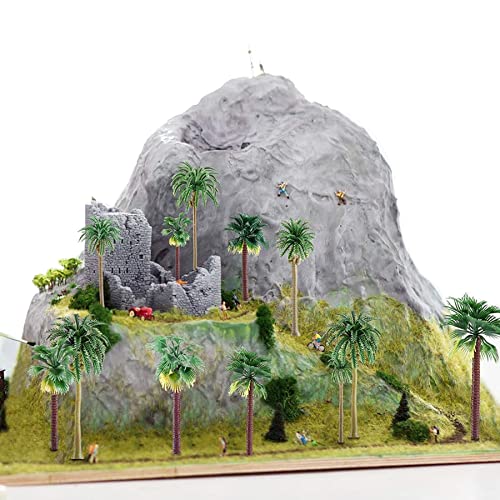 Woohome 60 PCS Model Trees Coconut Palm Model Trees, Mixed Model Trees for Model Train Railway Architecture Diorama DIY Scenery Landscape