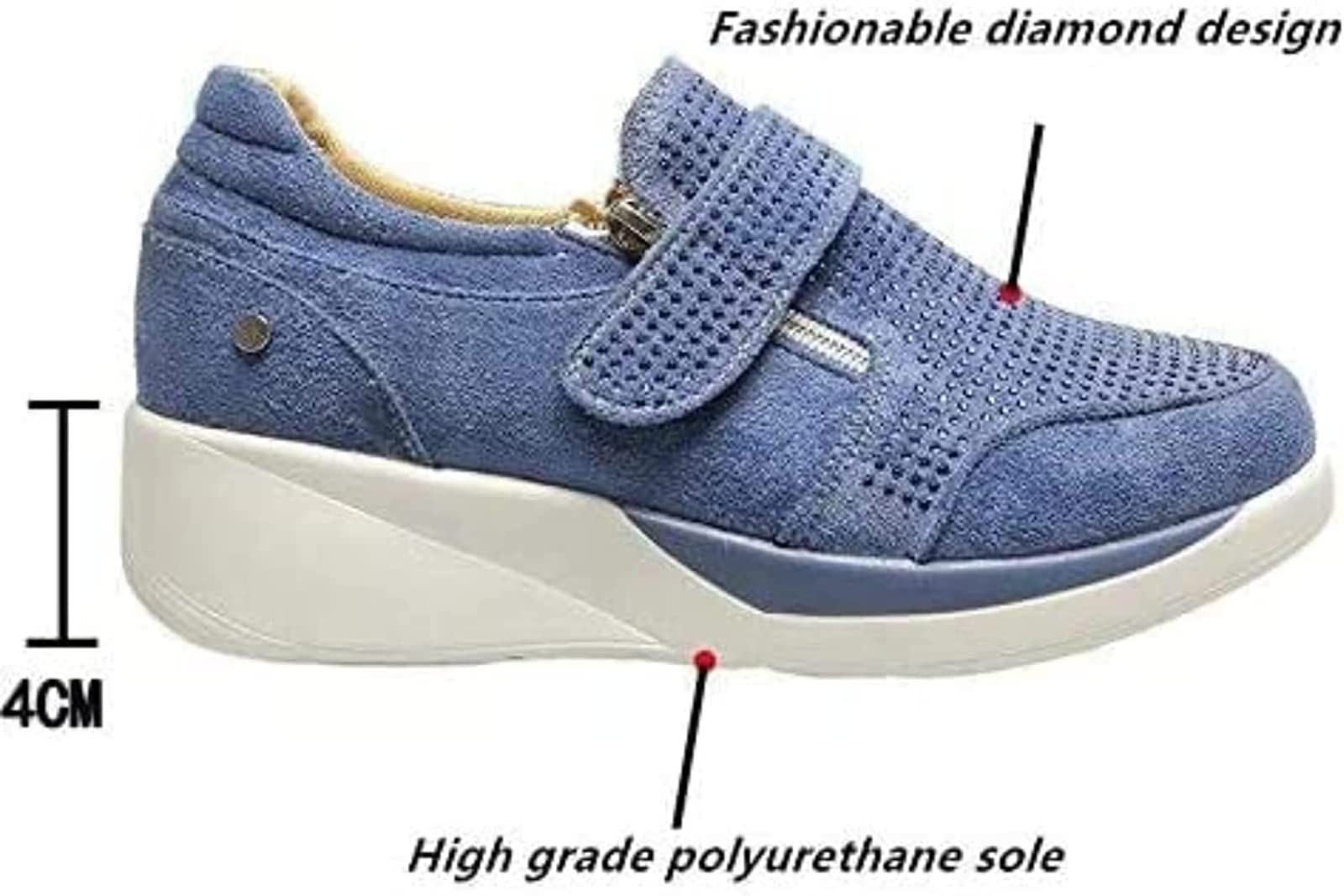 Women's Orthopedic Rhinestone Sneakers,Arch Support Walking Fashion Casual Glitter Bling Shoe (Black,7.5)