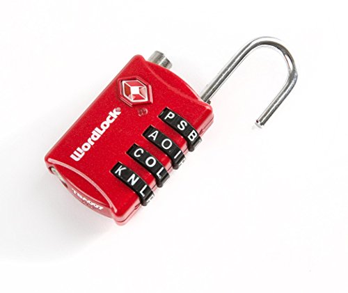 Wordlock LL-206-RD TSA Approved Combination Luggage Lock β 4 Dial, Red, Normal