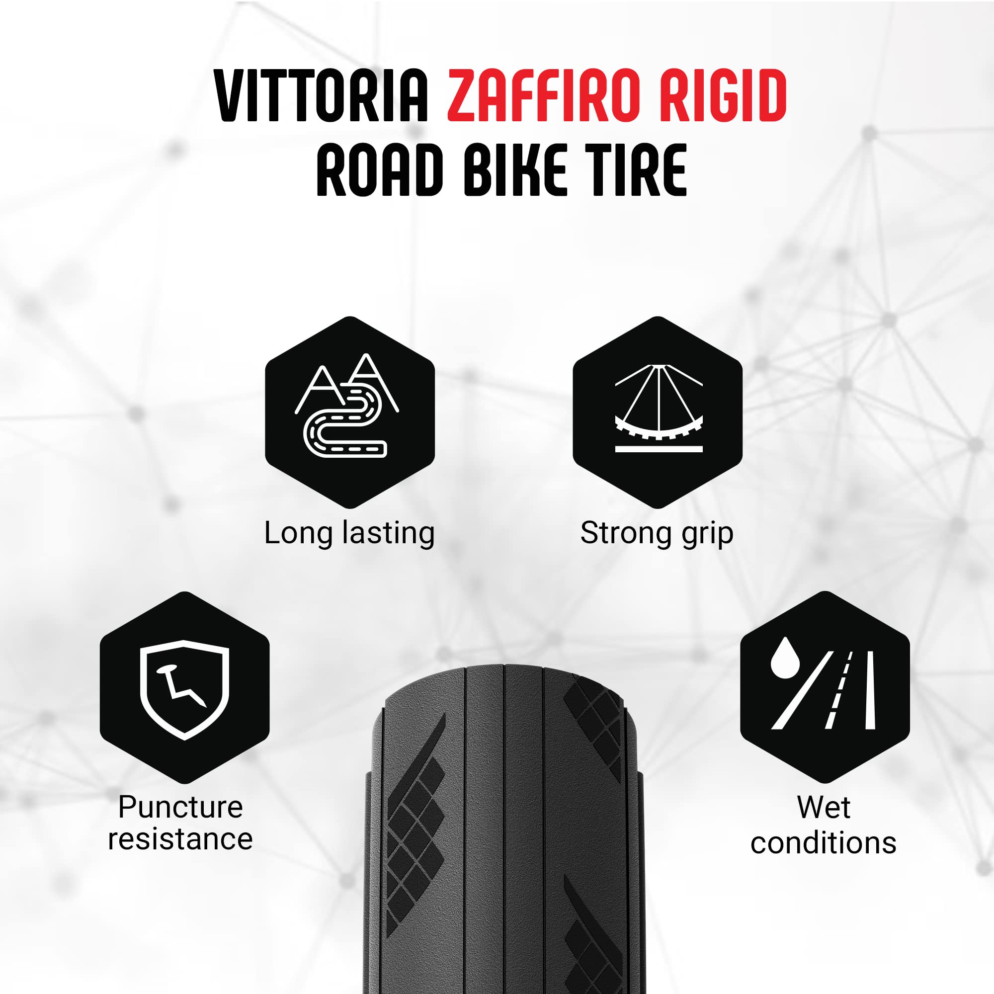 Vittoria Zaffiro Rigid Road Bike Tire - V 32-622 Rigid Full Black