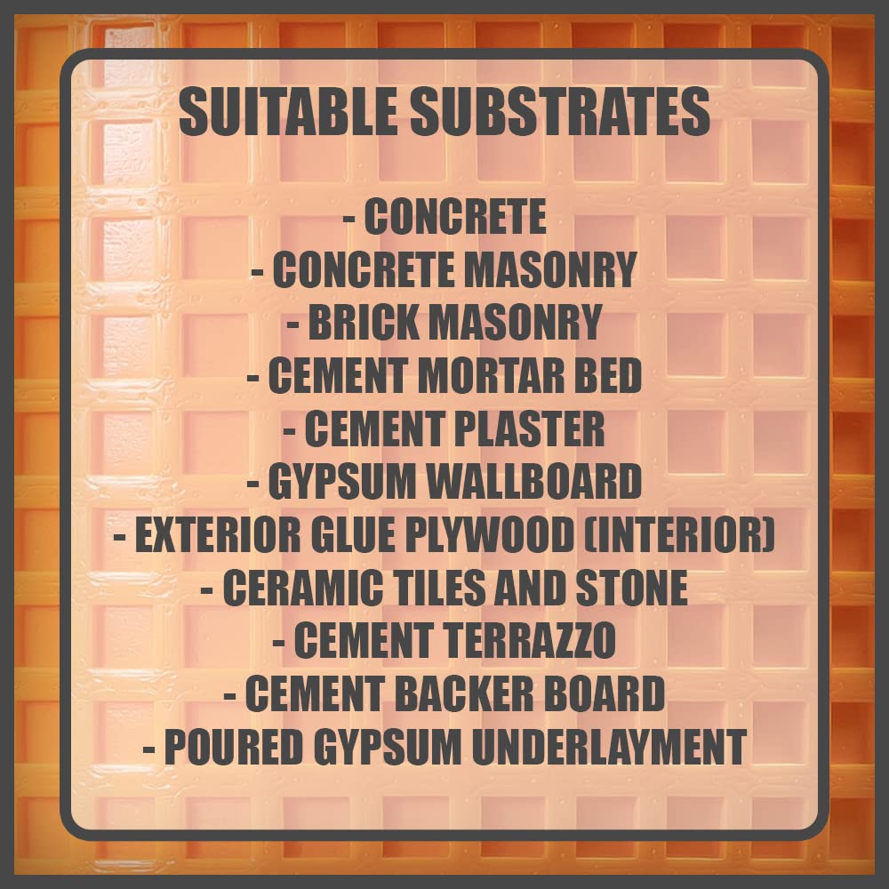Uncoupling Membrane 1/8” Underlayment – 54 sq. ft. - Waterproofing Tile or Stone Flooring Bathroom, Shower, Sauna, Steam Room Floor – Water Proof & Crack Isolation – Snap Products