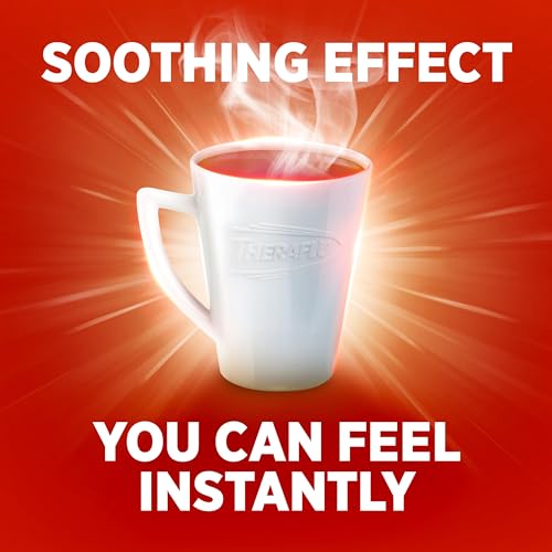 Theraflu Flu and Sore Throat Hot Liquid Powder, Apple Cinnamon Flavor, for relief from Nasal Congestion, runny nose and Headache - 6 Count Box
