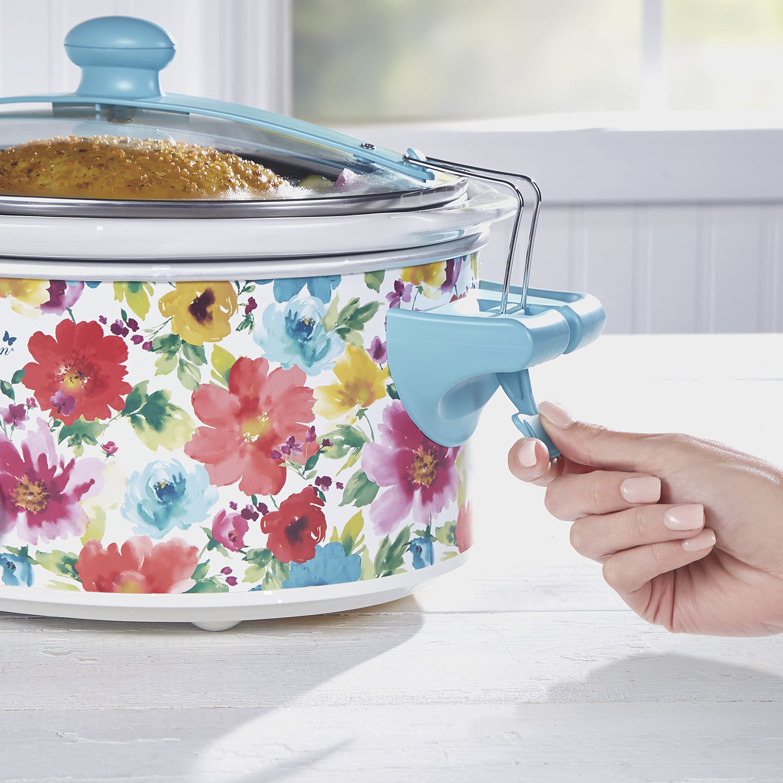 The Pioneer Woman Breezy Blossom 6 Quart Portable Slow Cooker, 33062