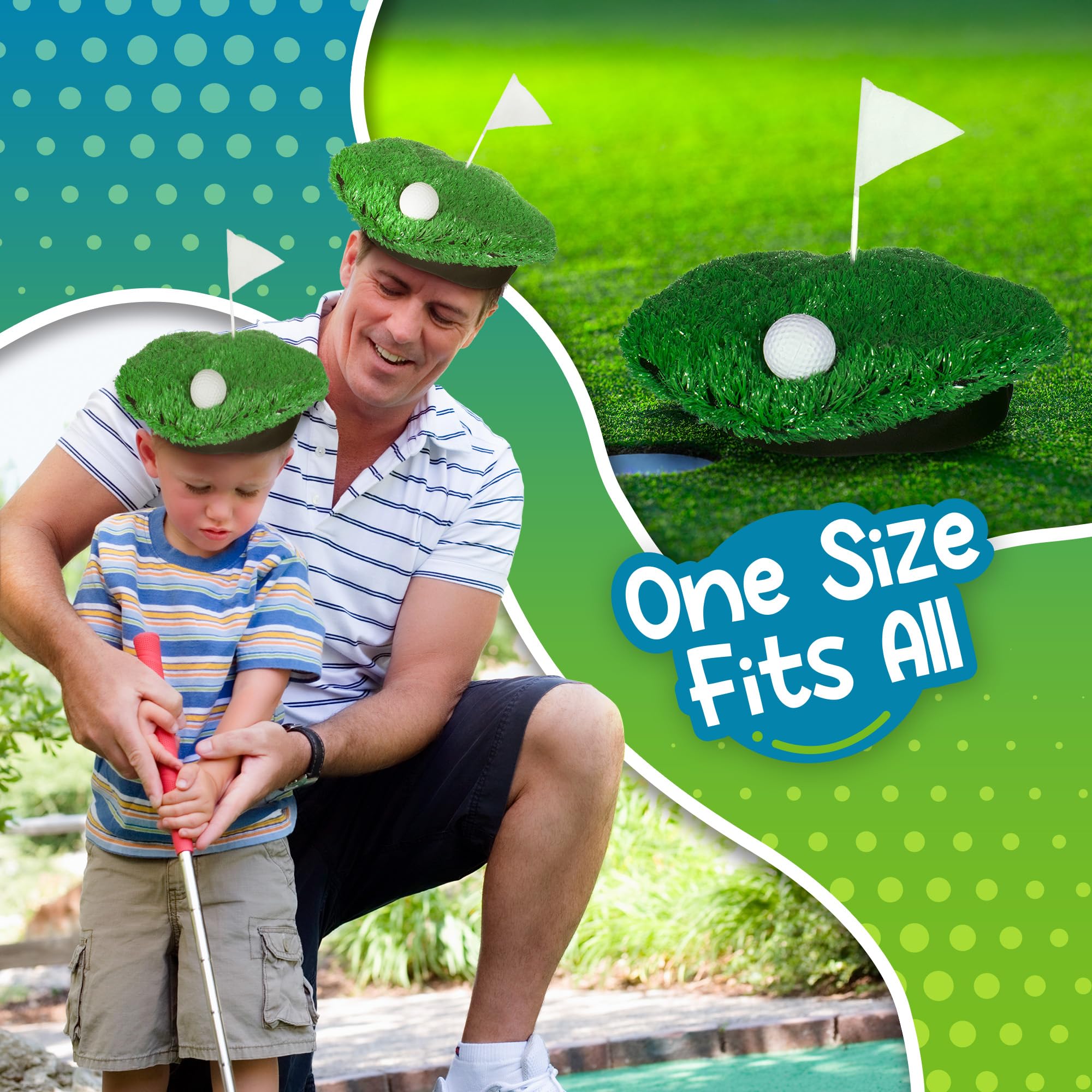 Windy City Novelties - Hole-in-One Golf Green Turf Beret Hat St. Patrick’s Day Party Acessories Golf Accessories Golf Wear Crazy Hat Day